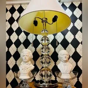 Curated Luxury | Accents | Luxury Crystal Table Lamp Stacked Glass Orbs ...